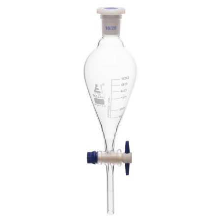 EMBUDO DE SEPARACIÓN 100ML TIPO SQUIBB, TAPA Y LLAVE DE PLÁSTICO, CON ...