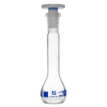MATRAZ VOLUMÉTRICO (AFORADO) 5ML, CLASE B, TAPÓN DE POLIPROPILENO EISCO